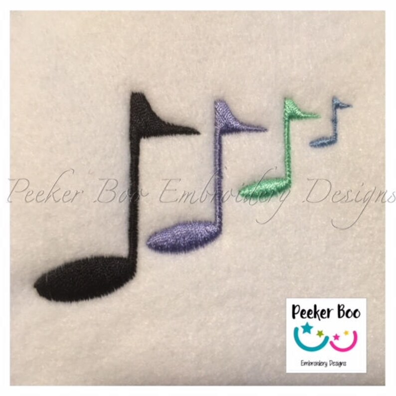 Musical Notes Embroidery Design. Available in Four Sizes | Etsy