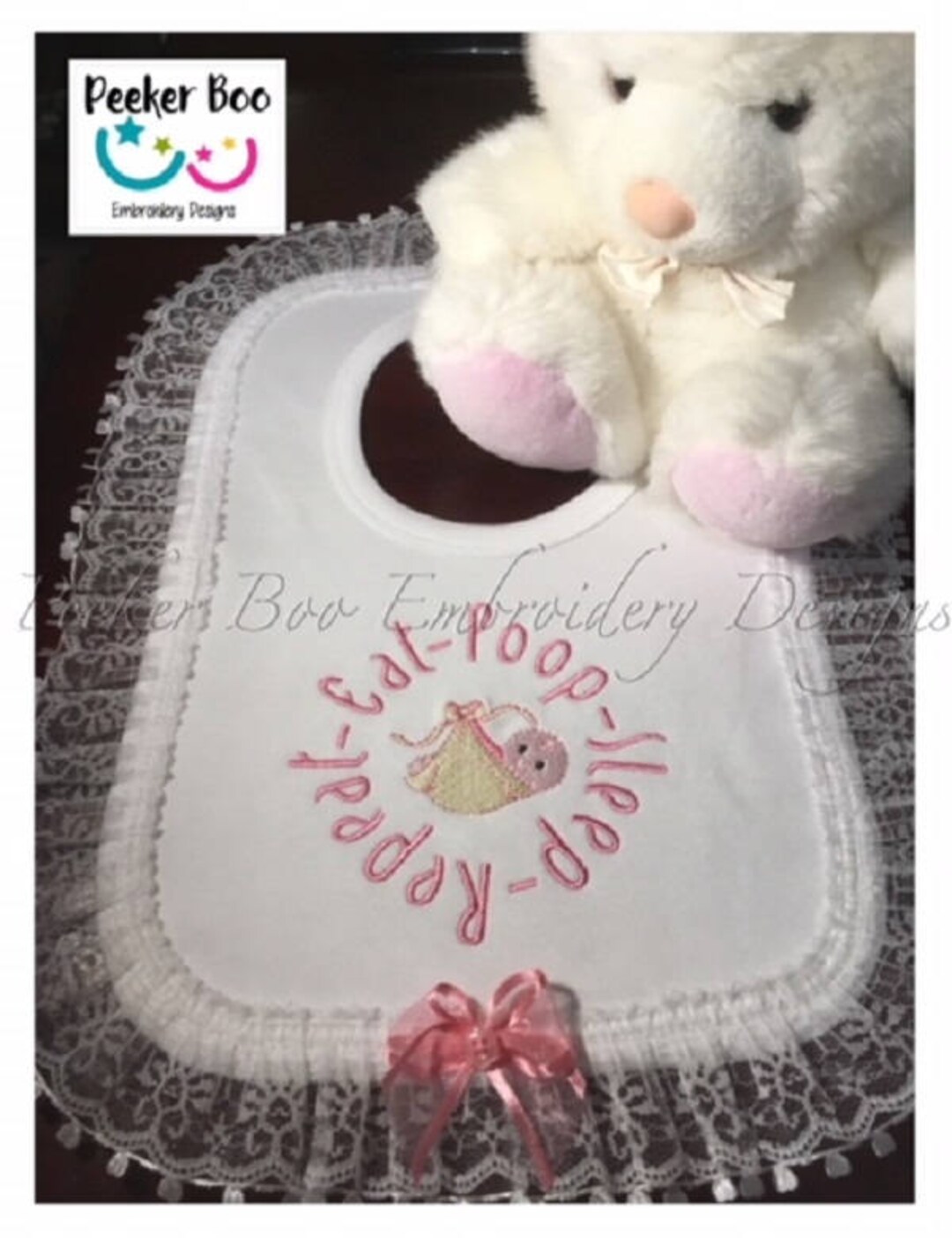Eat Poop Sleep Repeat Embroidery Design for the 5x7 Inch Hoop. New Baby ...