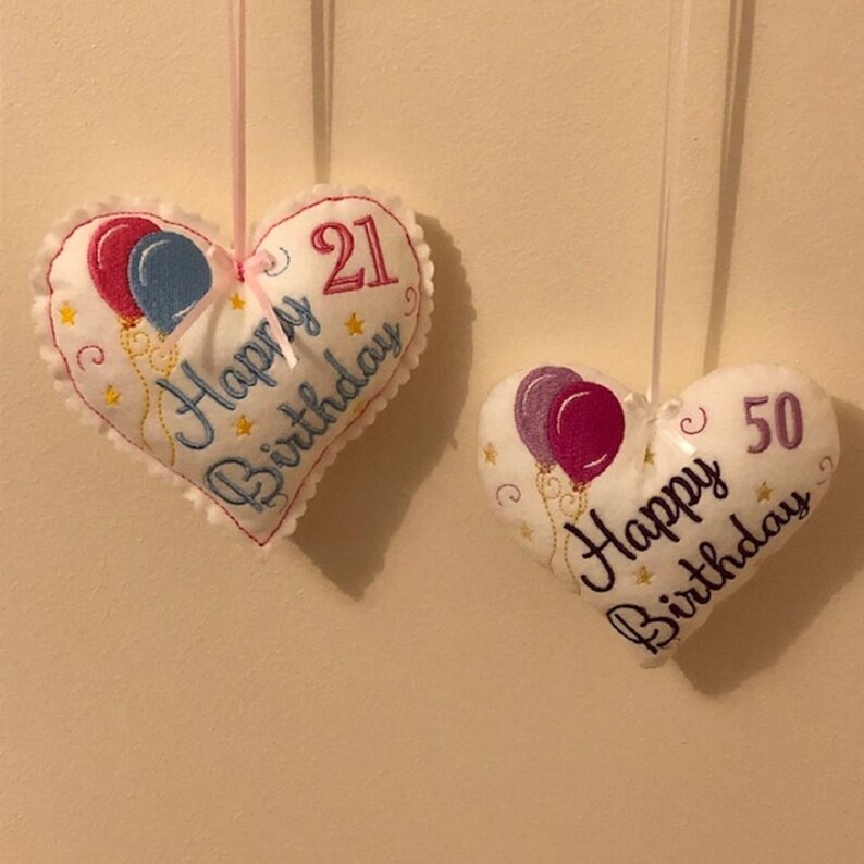 Birthday Balloons Heart Stuffy, Add Your Own Age Design Celebration ...