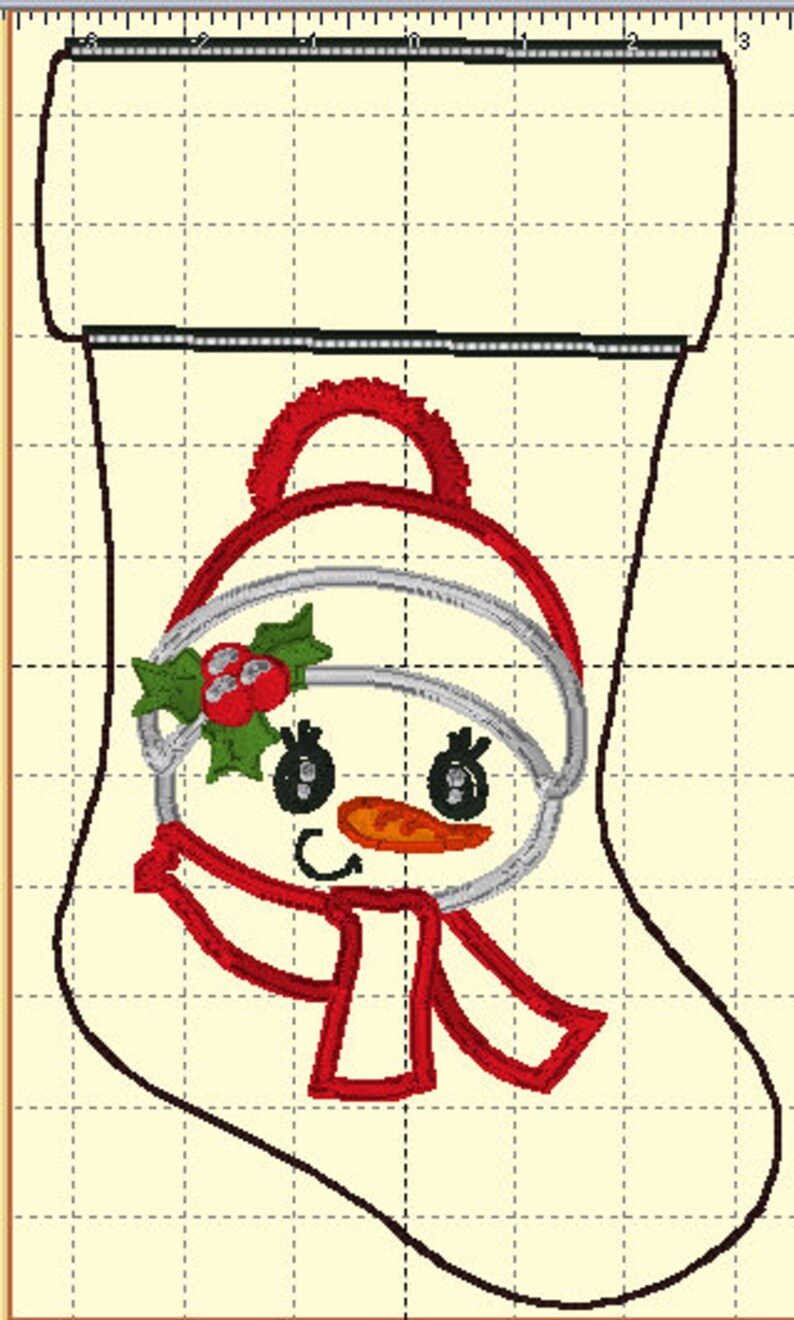 Snowman Christmas Stocking Embroidery ITH Design 5x7, 6x10 and 12x7 ...