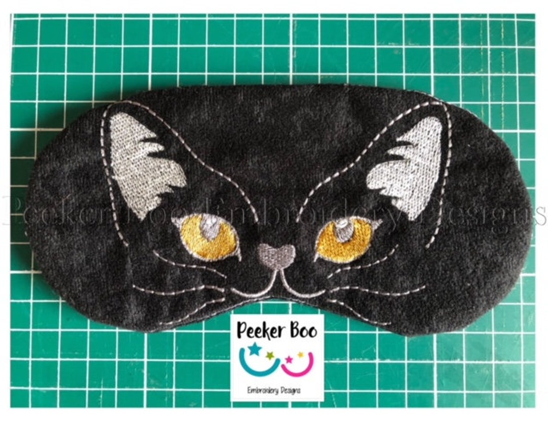 Cat Nap Sleeping Mask Embroidery Applique Design. 5x7" ITH Design File ...