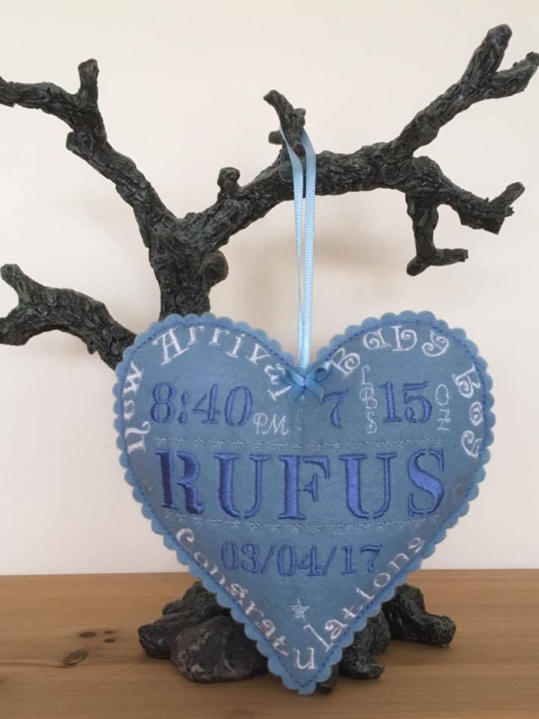 New Arrival Heart Stuffy, ITH, Embroidery Design. Birth Block Keepsake ...