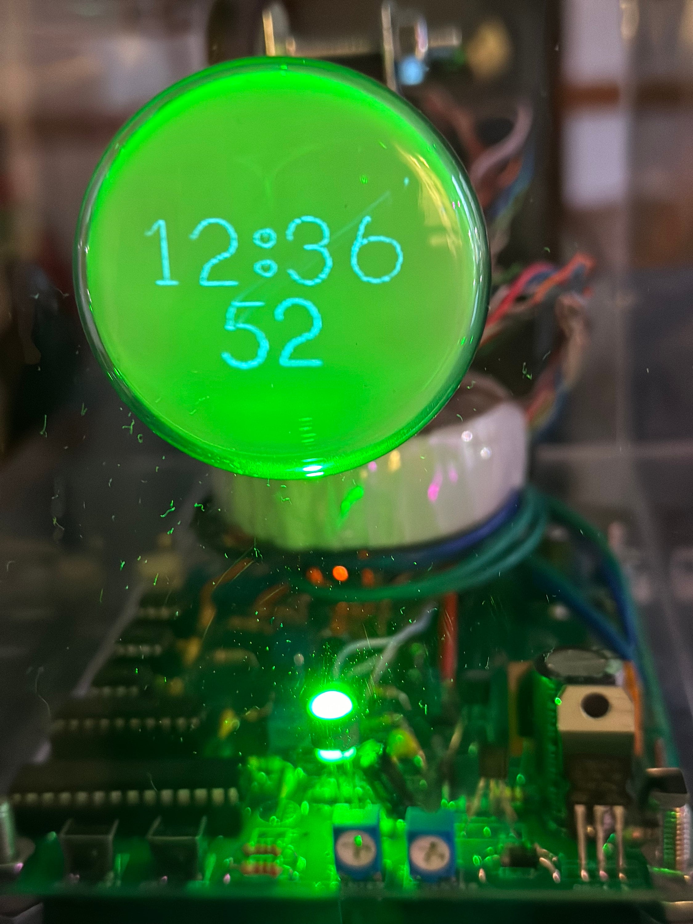 Mini Oscilloscope Clock 2 Round CRT cathode Ray Tube Revised Firmware Vector Version OSC4.6 ...