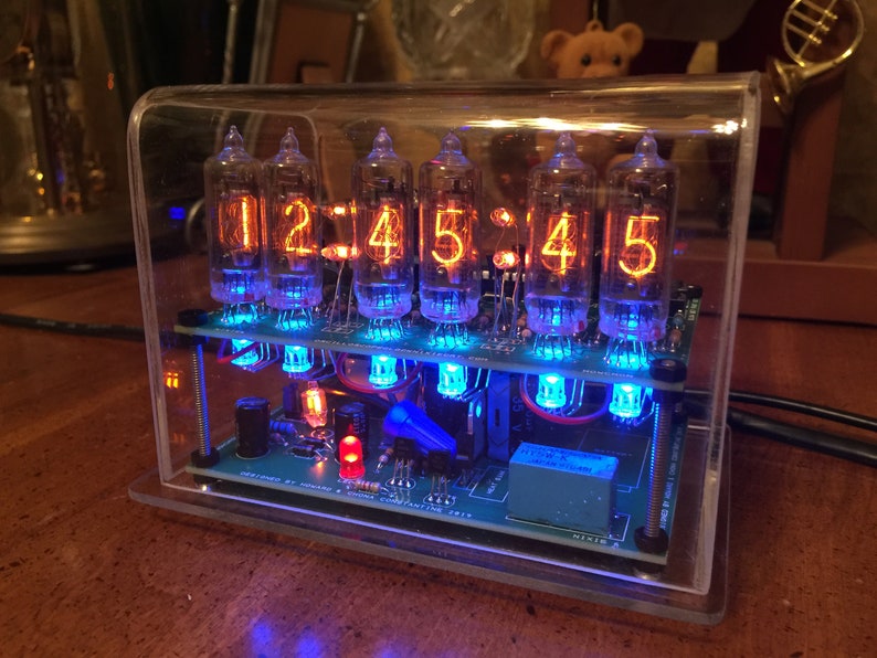 Homemade miniature six-digit Nixie Clock with RGB led | Etsy