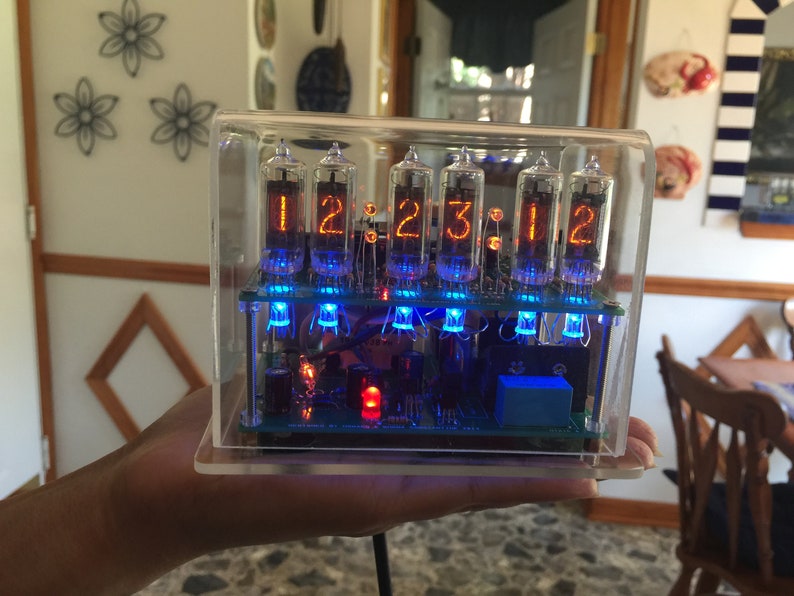 Homemade miniature six-digit Nixie Clock with RGB led | Etsy