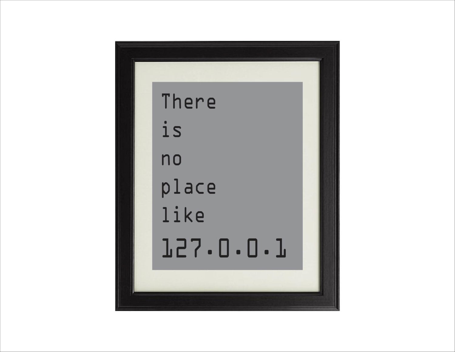 There is No Place Like 127.0.0.1 Digital Art Print for Geeks and Computer Lovers, Office Gallery ...