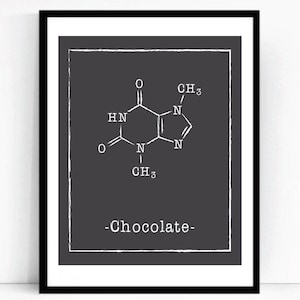 Chocolate Molecule Structure Print for Geeks Science Art | Etsy