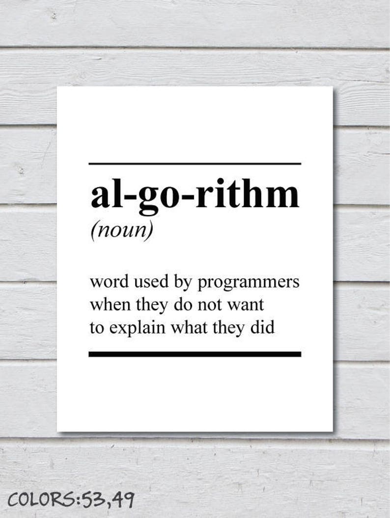 Printable Algorithm Definition Art For Geeksdigital Etsy 9126