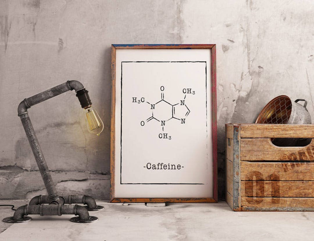 Printable Caffeine Molecule Structure, Science Art, Digital Download ...