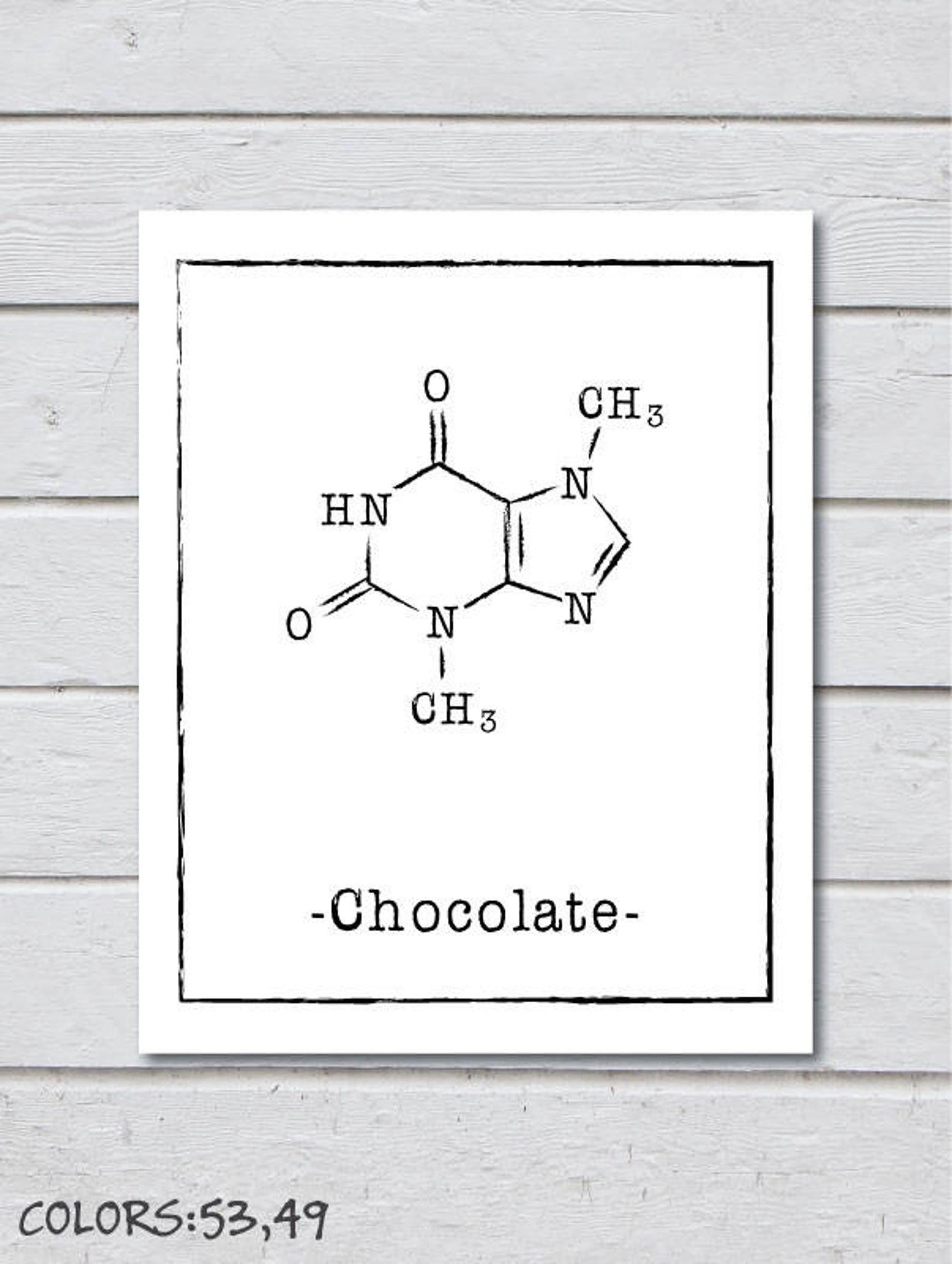 Printable Chocolate Molecule Structure, Science Art, Digital Download ...