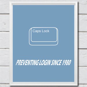 Caps Lock Art Print for Geeks, Wall Art Decor,office Quote Computer ...