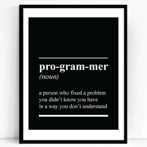 Programmer Definition Art Print for Geeks Office Wall Gallery - Etsy