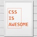 CSS is Awesome Art Print for Geeks, Web Designers, Wall Art Decor ...