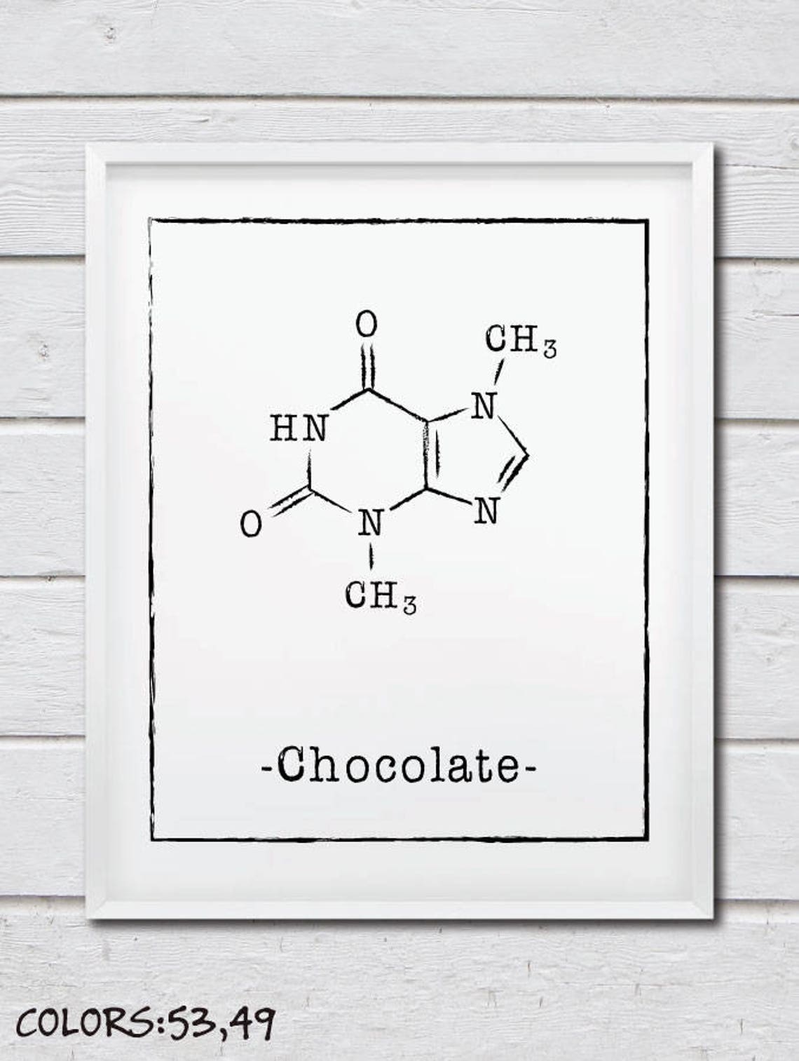 Printable Chocolate Molecule Structure, Science Art, Digital Download ...