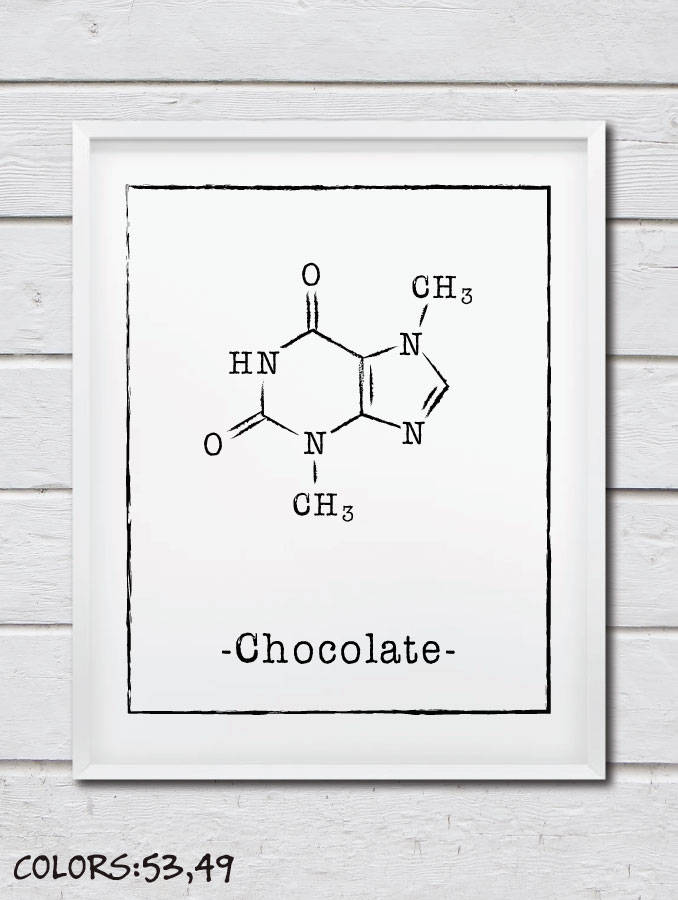 Printable Chocolate Molecule Structure Science Art Digital - Etsy Israel
