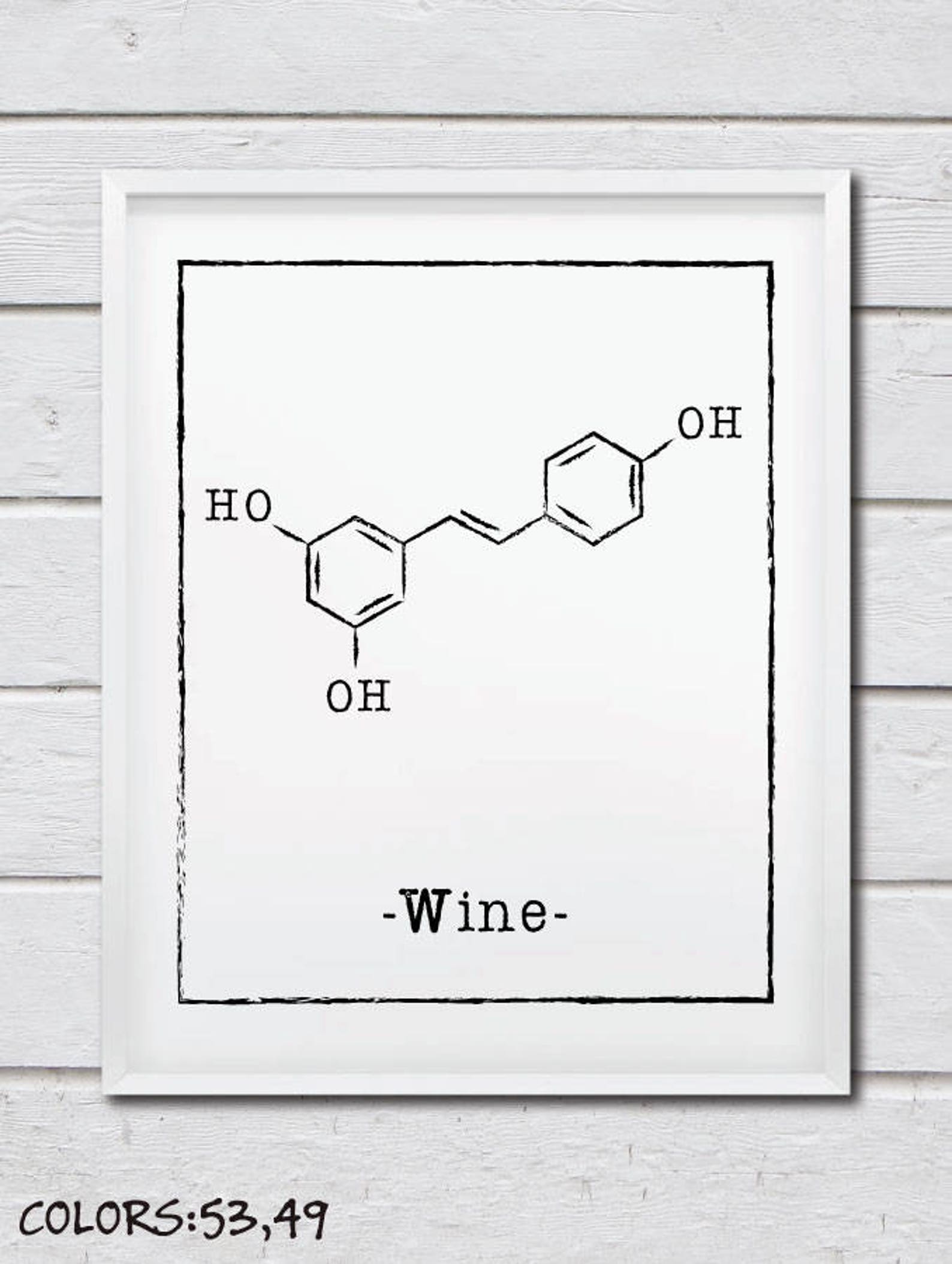 Printable Wine Molecule Structure, Science Art, Digital Download ...