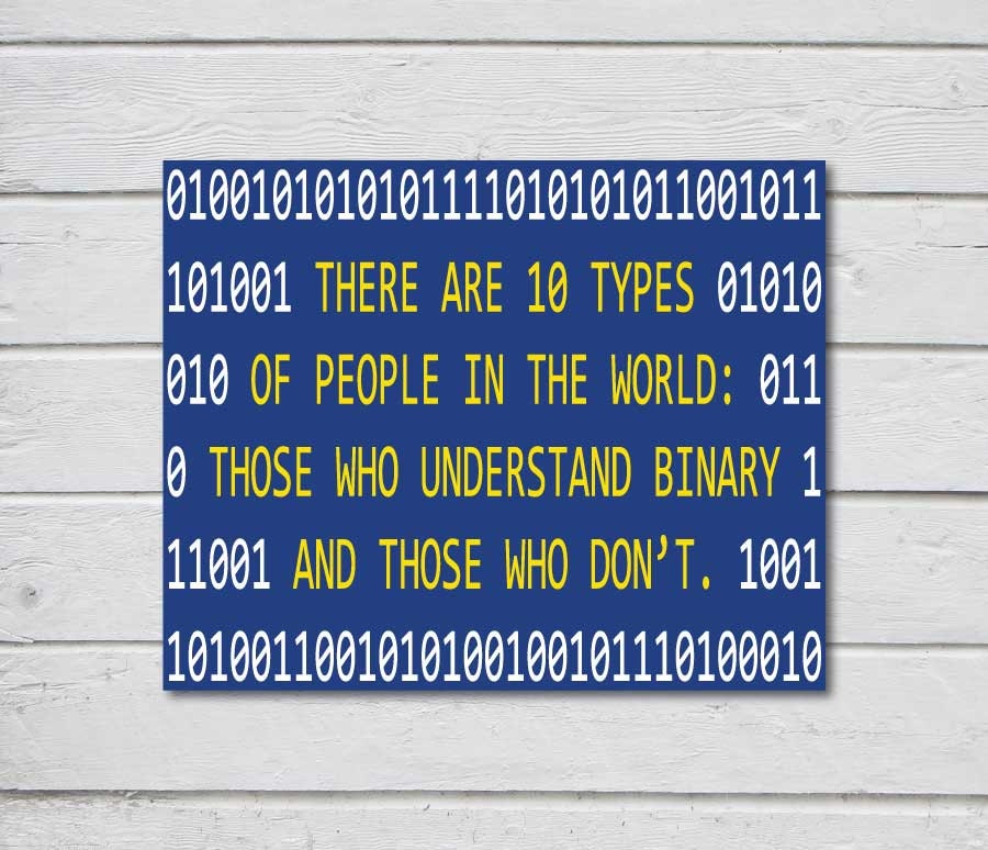 There Are 10 Types of People Digital Art Print for Geeks, Office Wall ...