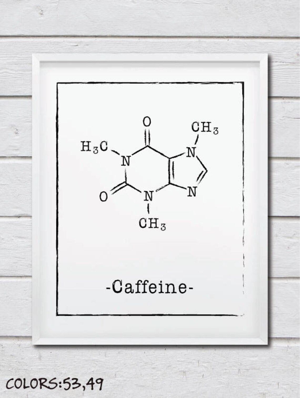 Printable Caffeine Molecule Structure, Science Art, Digital Download ...