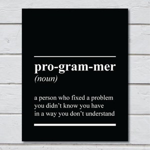 Printable Programmer Definition Art for Geeks,digital Download, Office ...