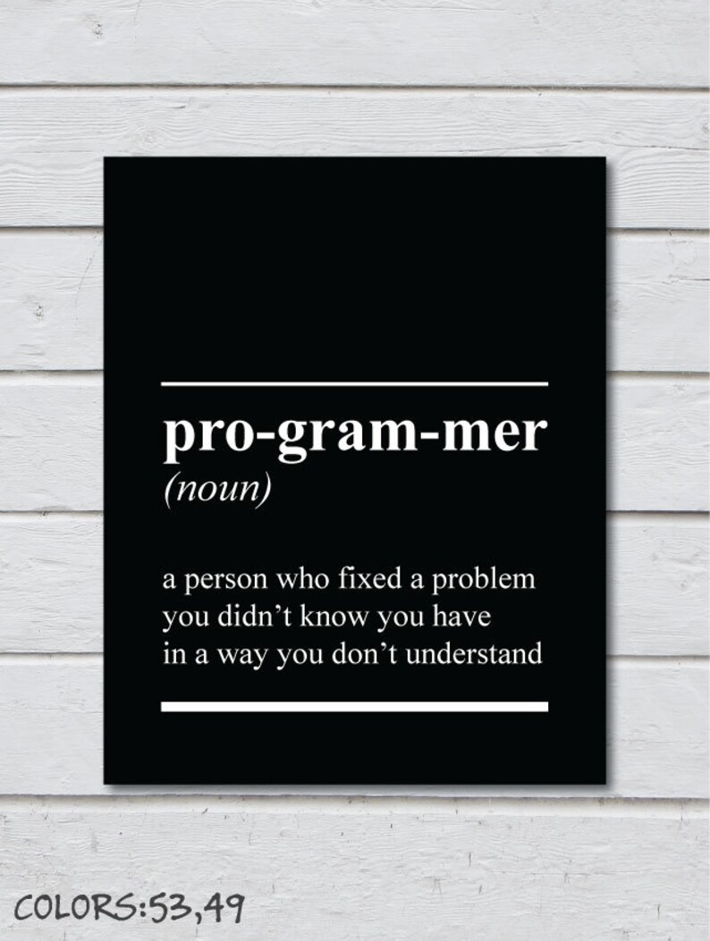 Printable Programmer Definition Art for Geeks,digital Download, Office ...