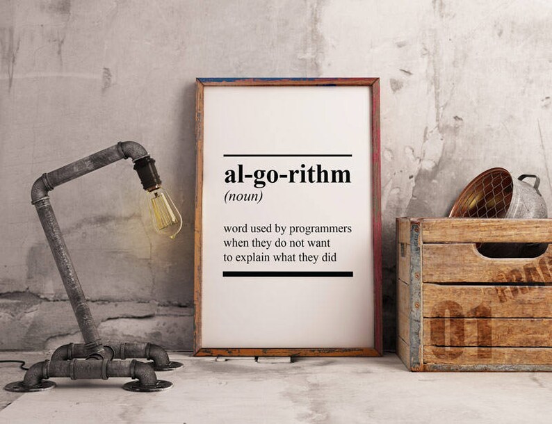 Printable Algorithm Definition Art For Geeksdigital Downloadengineering Office Decor
