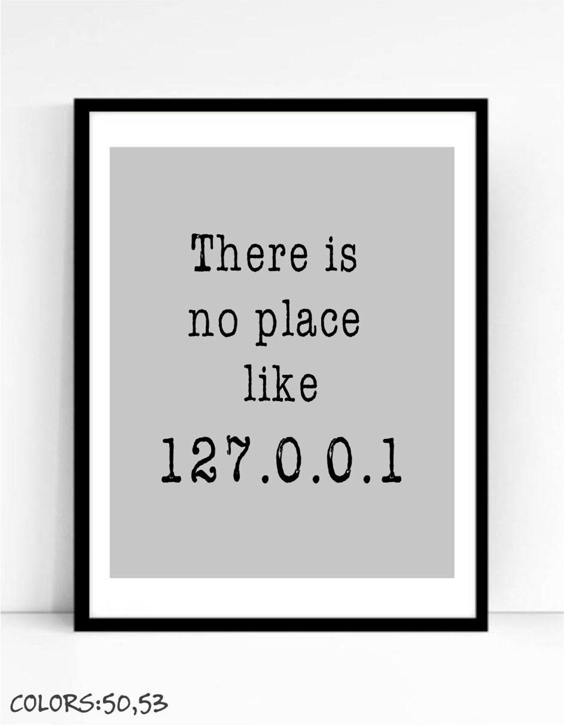 There is No Place Like 127.0.0.1 Art Print for Geeks, Wall Decor,office ...