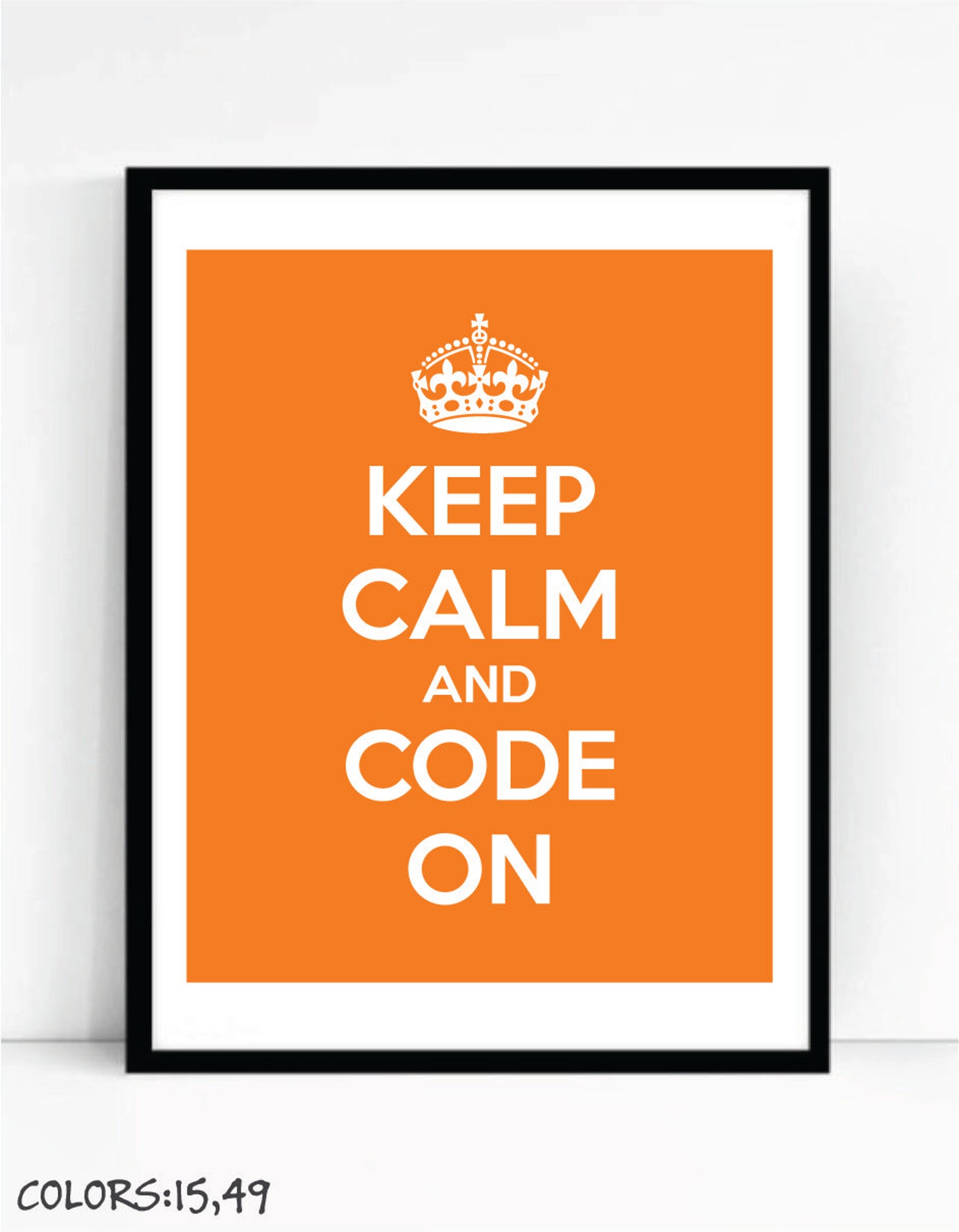 Keep Calm and Code on Art Print for Geeks, Office Gallery Wall, Quote ...