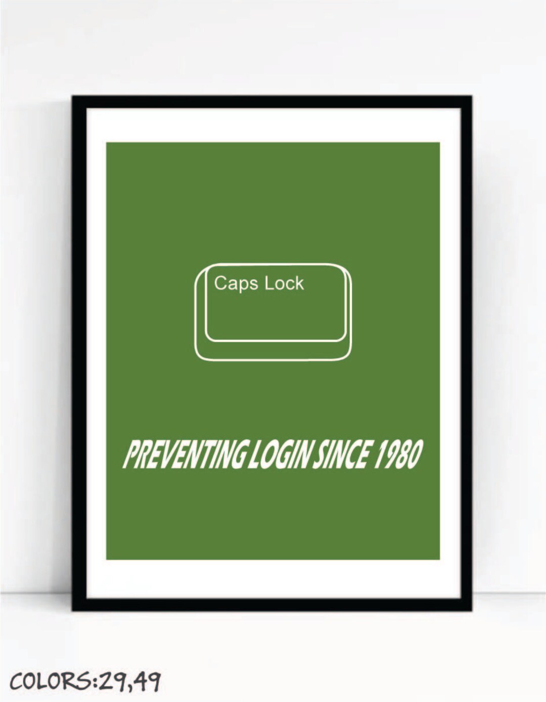 Caps Lock Art Print for Geeks, Wall Art Decor,office Quote Computer ...