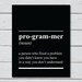Programmer Definition Art Print for Geeks, Office Wall Gallery Decor ...
