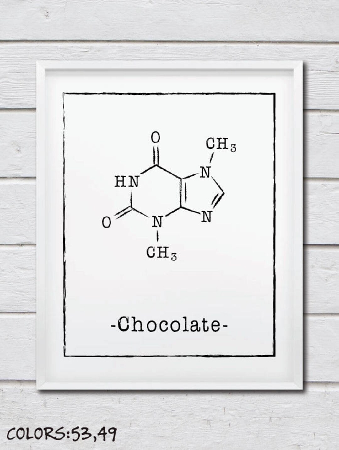 Chocolate Molecule Structure Print for Geeks, Science Art, Classroom ...