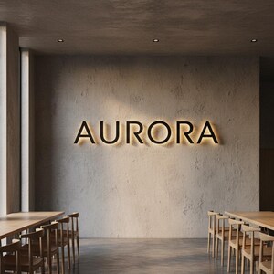 Custom Backlit Office Sign | LED 3D Business Logo | Luxury Metal ...
