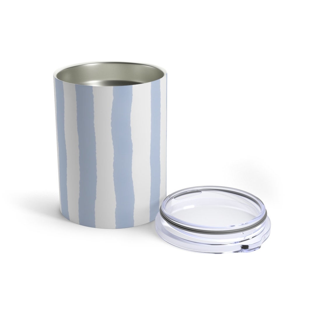 New England Blue Watercolor Stripe Tumbler 10oz - Etsy