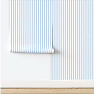Thin Blue Stripe Peel and Stick Wallpaper, Nautical Removable Wallpaper ...