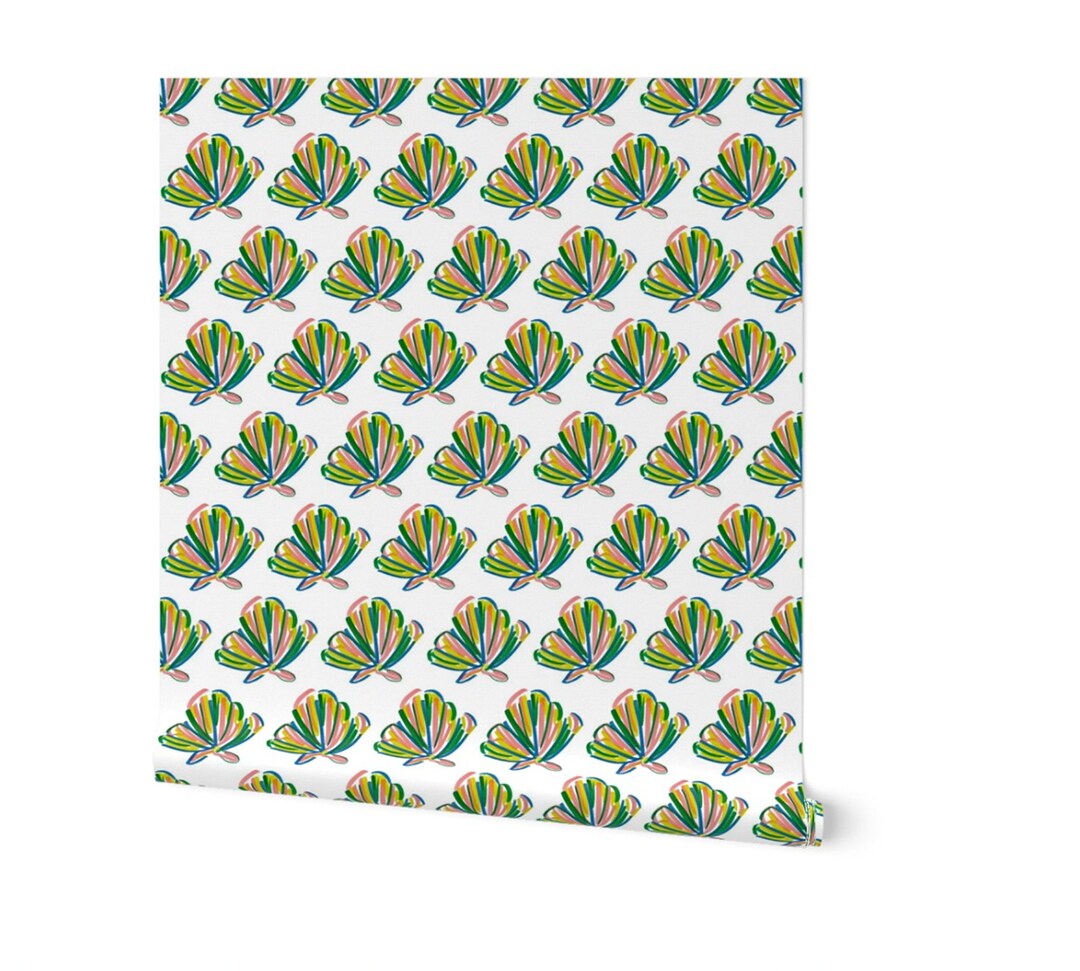 Pre-pasted Removable Seashell Wallpaper, Coastal Wallpaper, Nautical ...