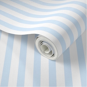 Thin Blue Stripe Peel and Stick Wallpaper, Nautical Removable Wallpaper ...