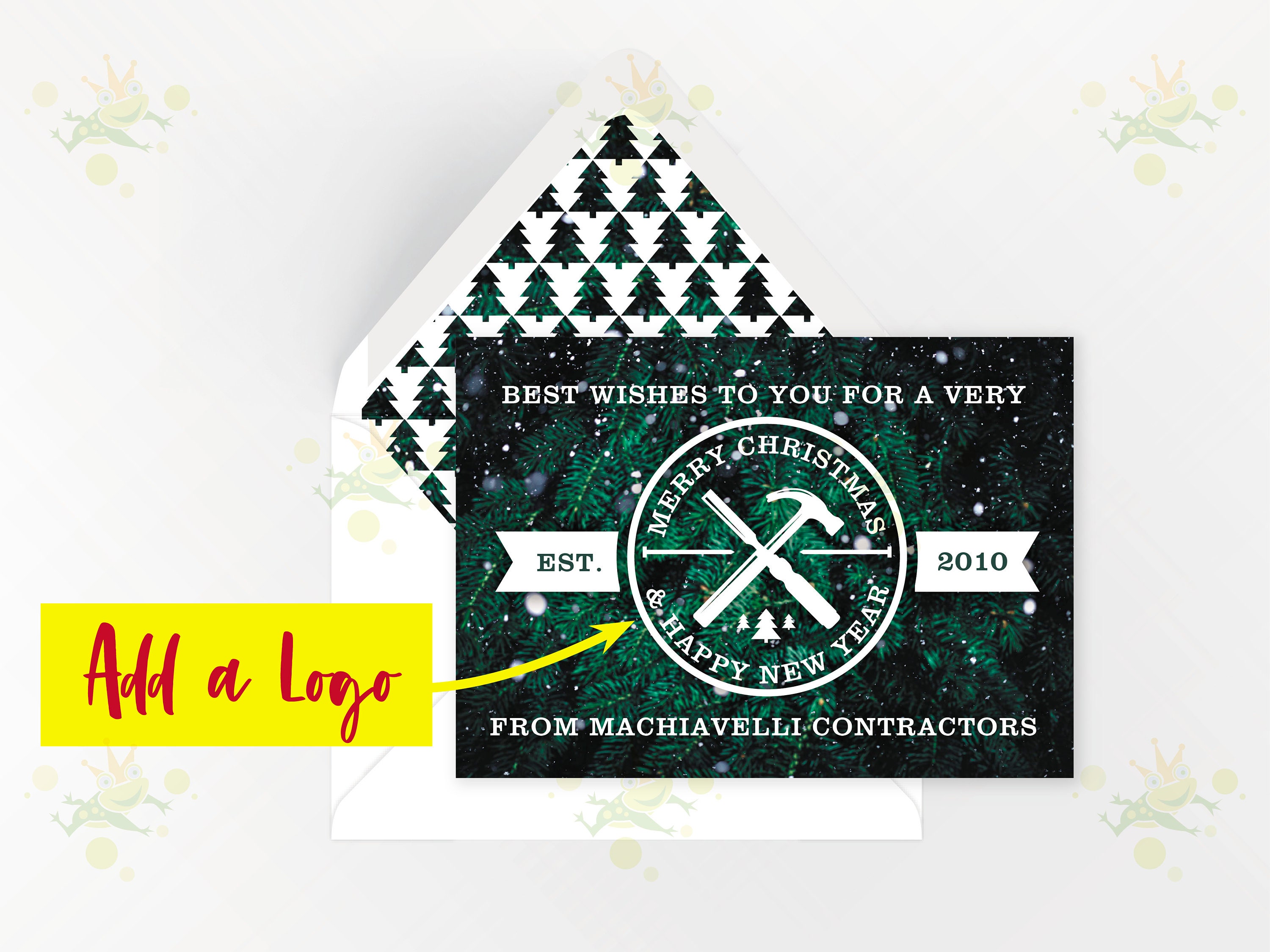 Company Christmas Card, Business Holiday Card, Add a Logo and ...