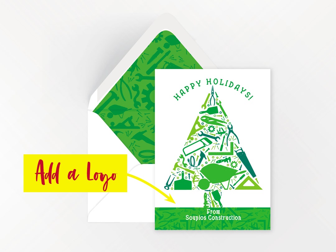 Construction Holiday Card tools Christmas Card custom - Etsy Singapore