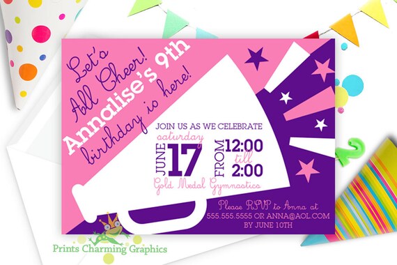 Cheerleading Invitation / Cheer Invitation / Cheer Party / | Etsy