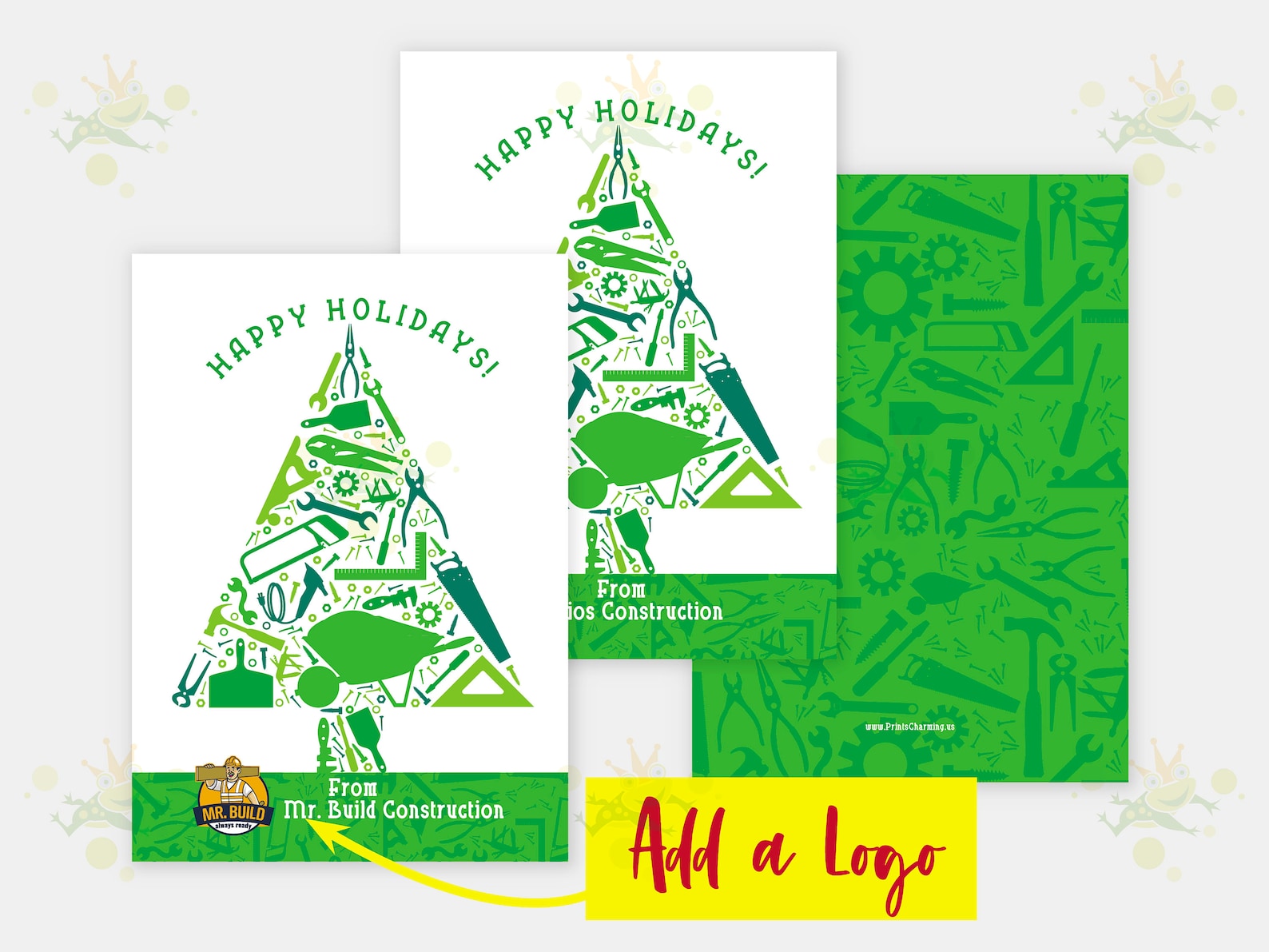 Construction Holiday Card tools Christmas Card custom - Etsy Singapore