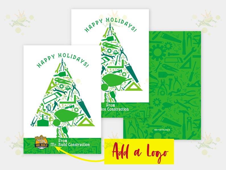 Construction Holiday Card tools Christmas Card custom - Etsy Singapore