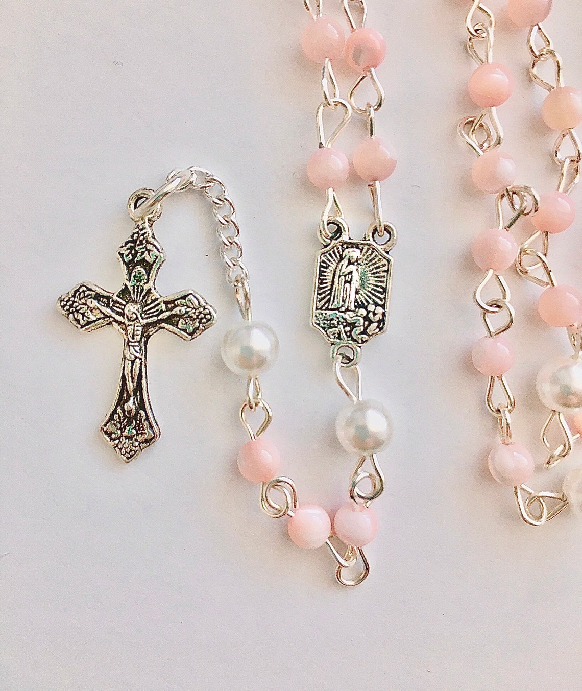 Pink Rosary Baby Rosary Childs Rosary Small Rosary Pink - Etsy