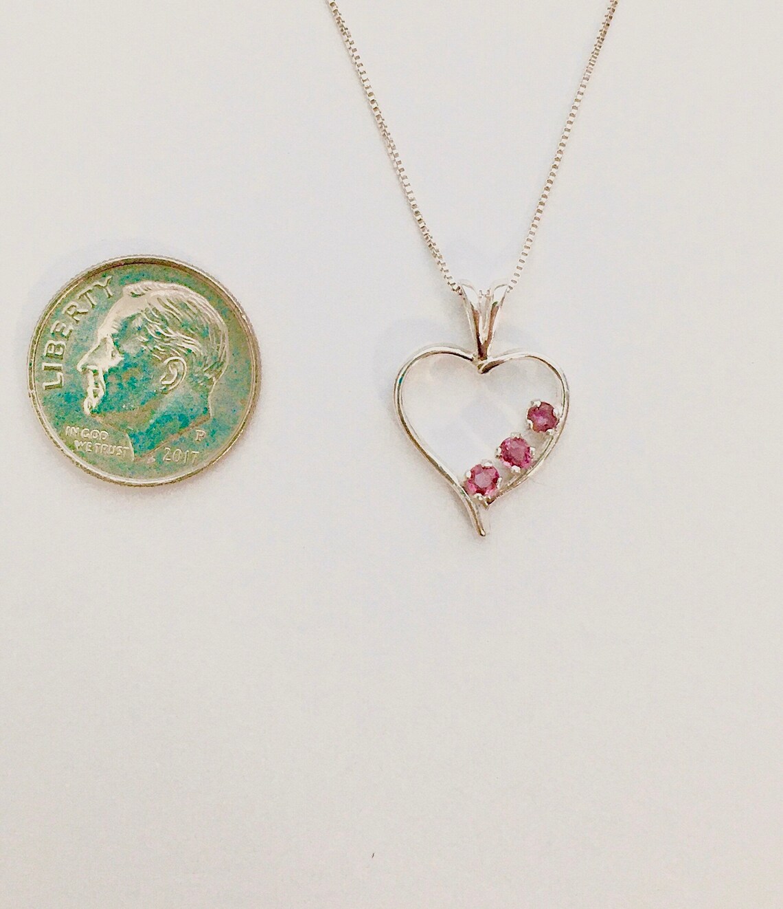 Ruby heart necklace genuine ruby pendant July birthstone | Etsy