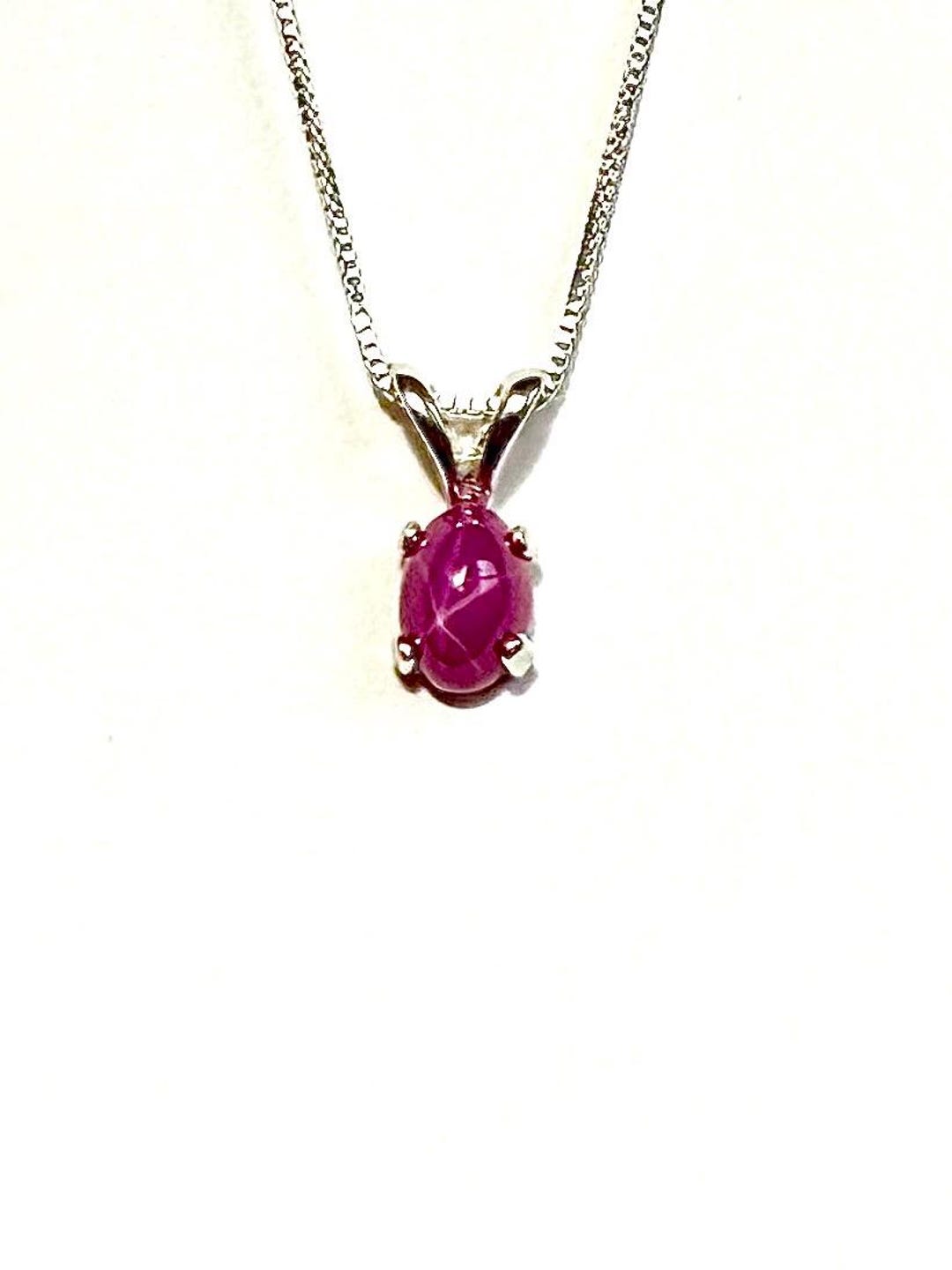 Red Star Ruby Necklace, Red Star Ruby Pendant, Red Star Ruby Jewelry ...