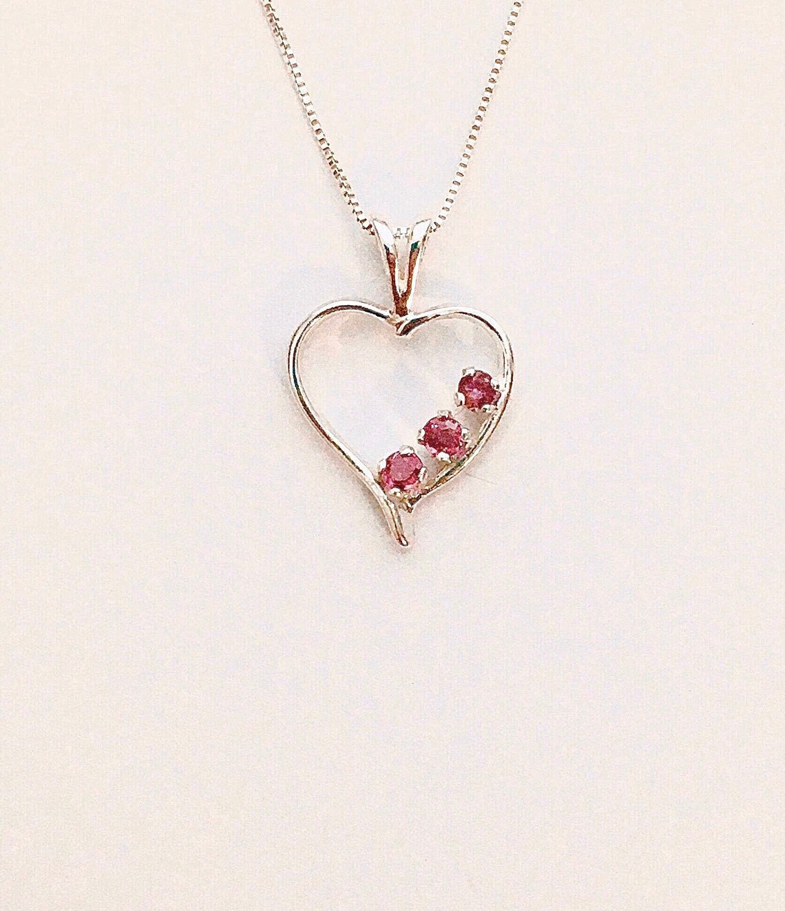 Ruby heart necklace genuine ruby pendant July birthstone | Etsy