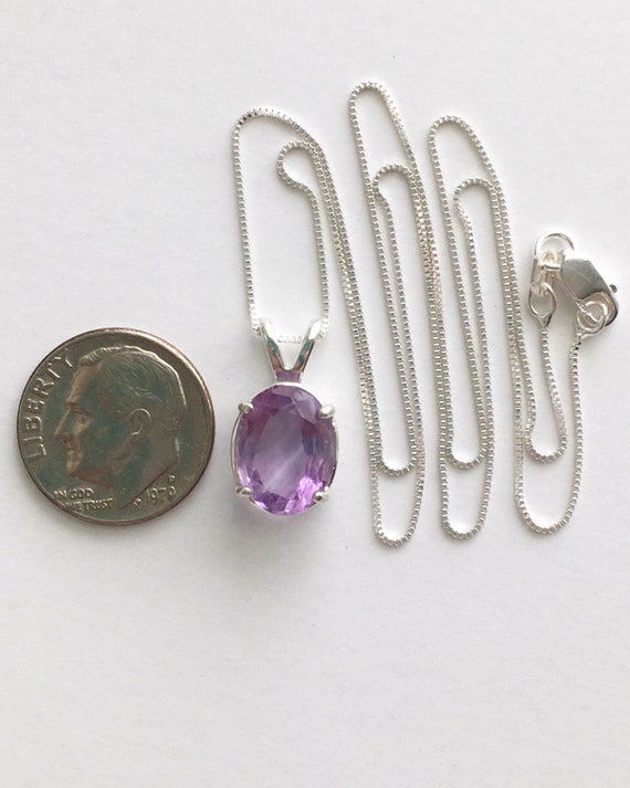 Genuine amethyst necklace real amethyst pendant amethyst jewelry February birthstone necklace purple stone necklace February gemstone Etsy
