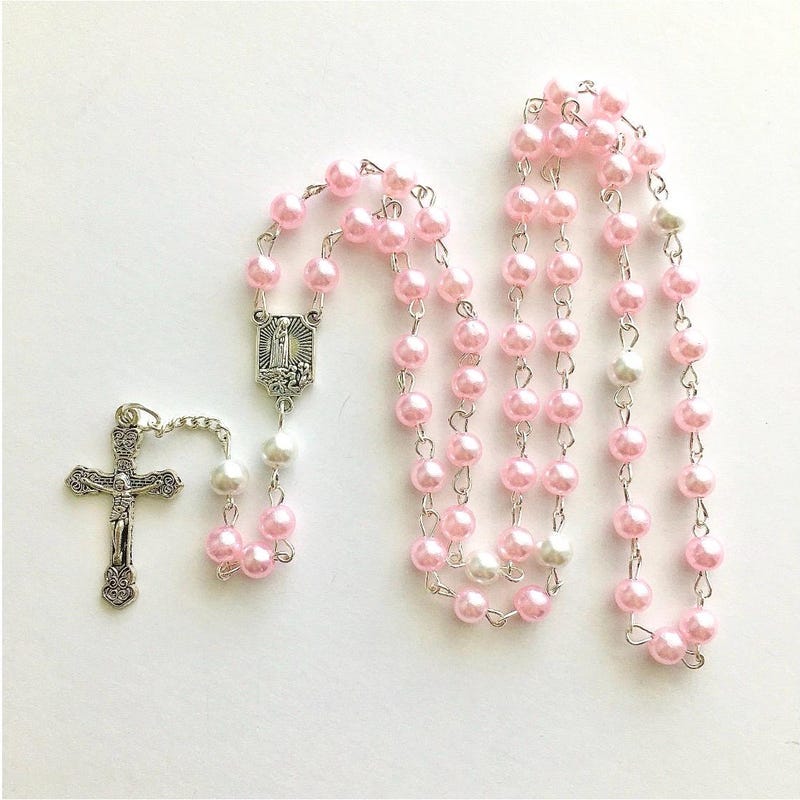Pink Rosary - Etsy