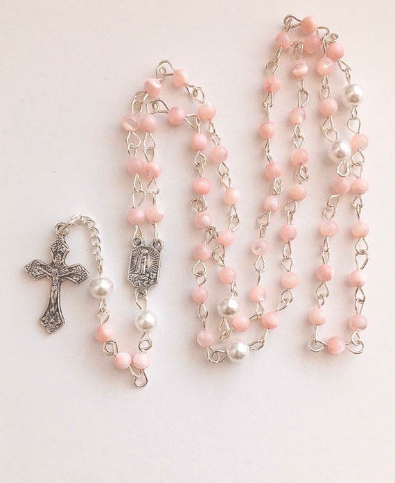 Pink Rosary Baby Rosary Childs Rosary Small Rosary Pink - Etsy