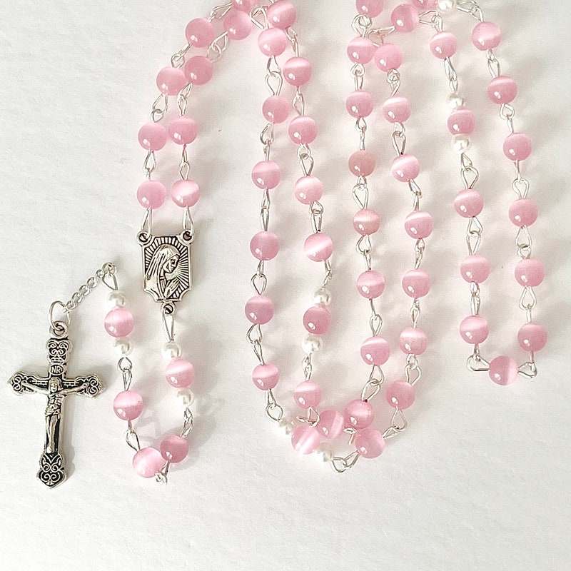 Pink Rosary - Etsy