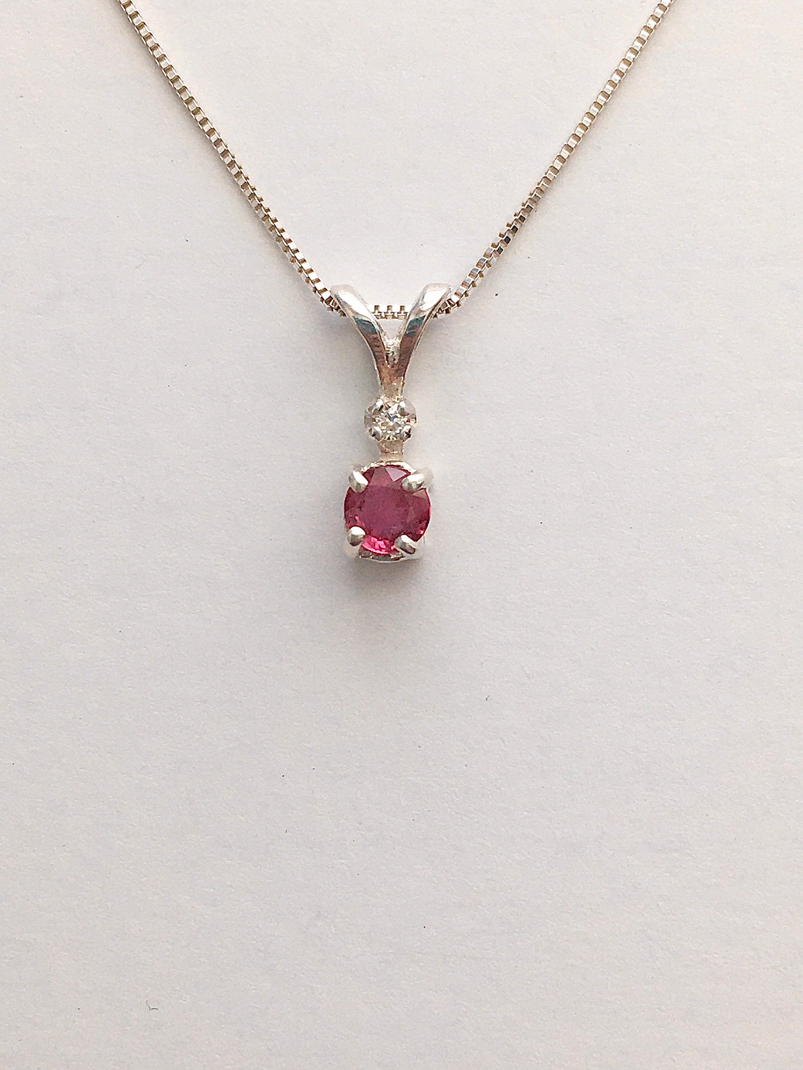 Genuine Ruby Necklace Real Ruby Pendant Ruby and Diamond | Etsy