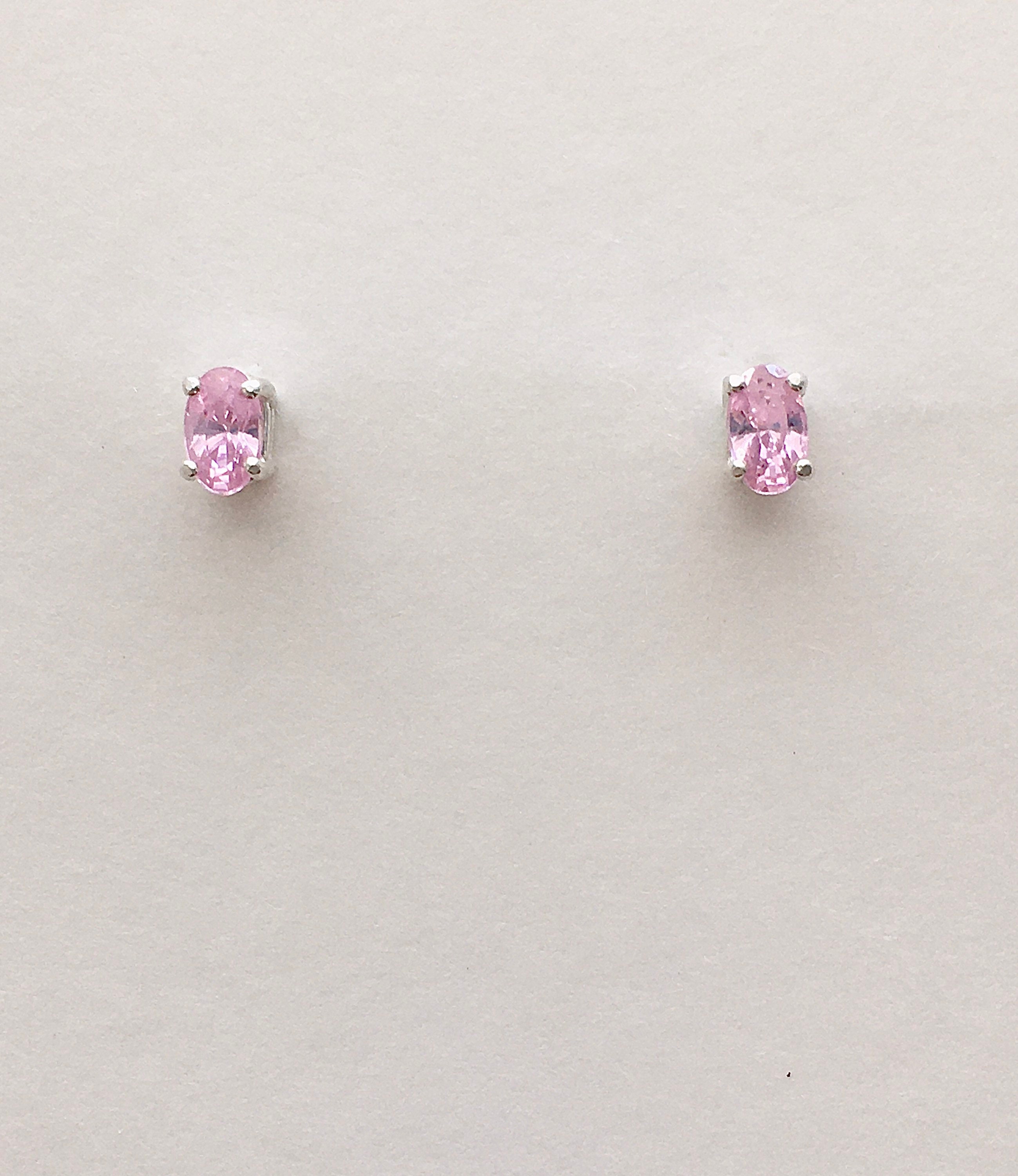 Pink cubic zirconia earrings pink cubic zircon studs pink | Etsy